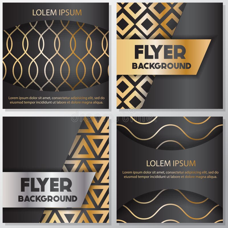 Gold Banner Background Flyer Style Design Template Stock Vector ...