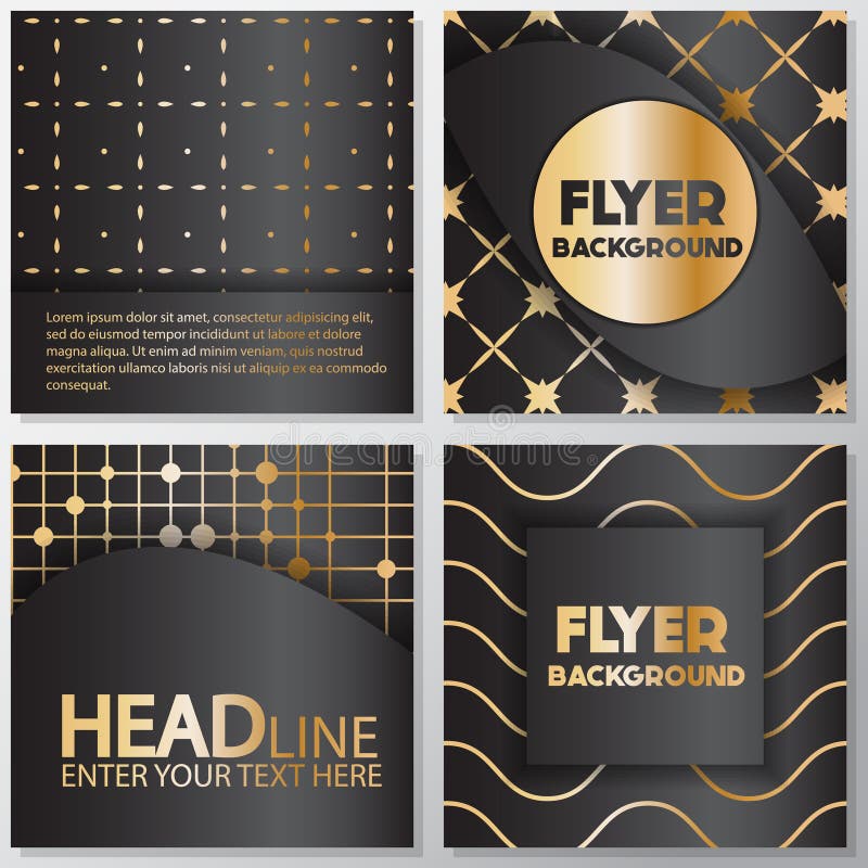 Gold Banner Background Flyer Style Design Template Stock Vector ...