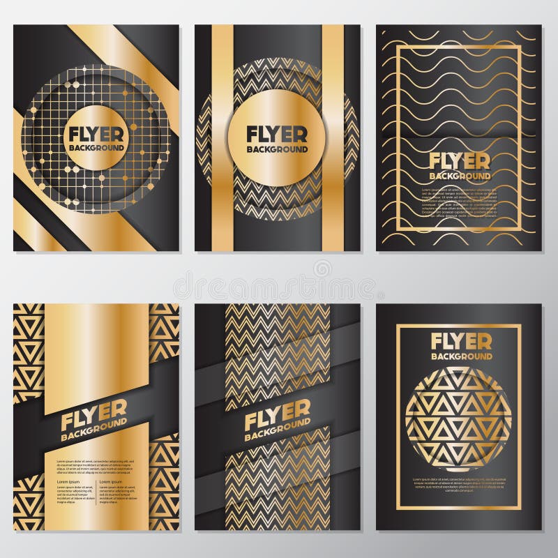 Gold Banner Background Flyer Style Design Template Stock Vector ...