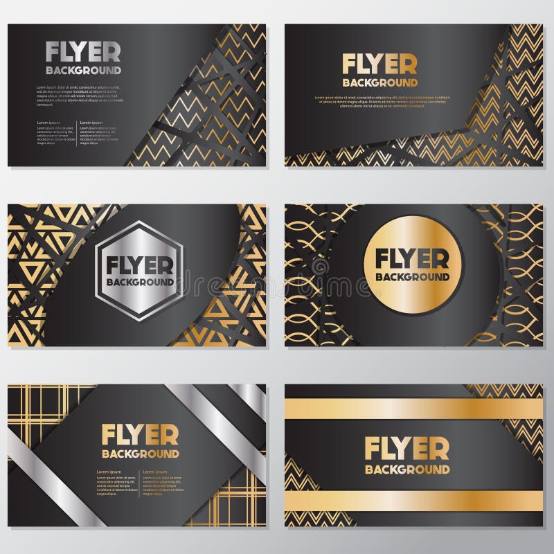 Gold Banner Background Flyer Style Design Template Stock Vector ...