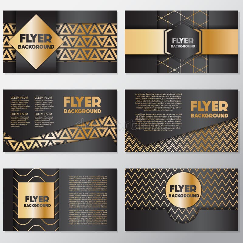 Gold Banner Background Flyer Style Design Template Stock Vector ...