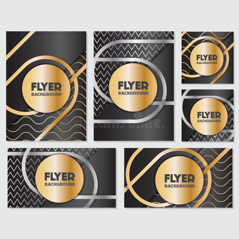 Gold Banner Background Flyer Style Design Template Stock Vector ...