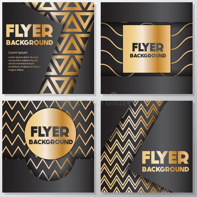 Gold Banner Background Flyer Style Design Template Stock Vector ...