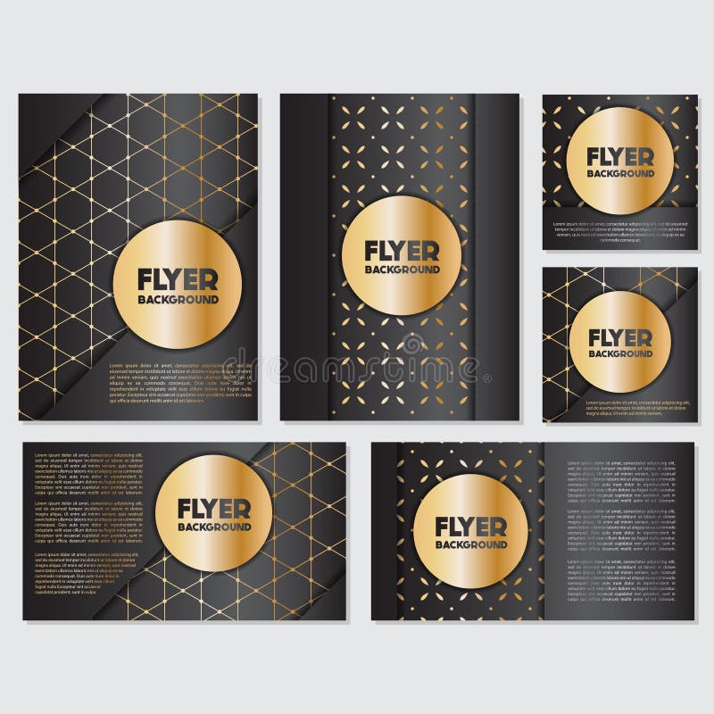 Gold Banner Background Flyer Style Design Template Stock Vector ...