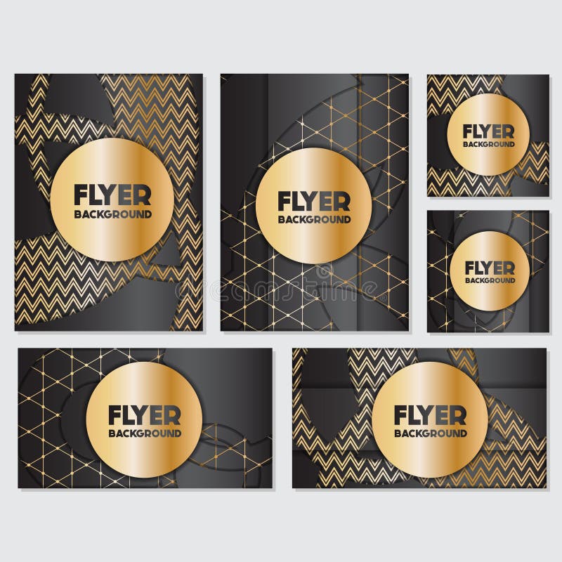 Gold Banner Background Flyer Style Design Template Stock Vector ...
