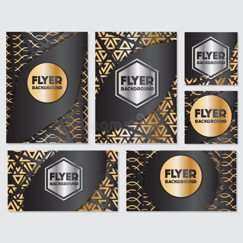 Gold Banner Background Flyer Style Design Template Stock Vector ...