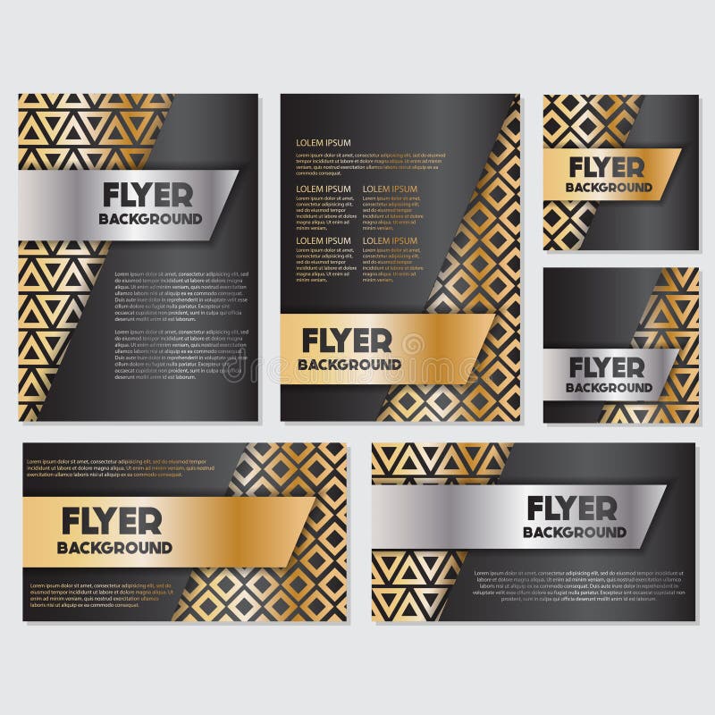 Gold Banner Background Flyer Style Design Template Stock Vector ...