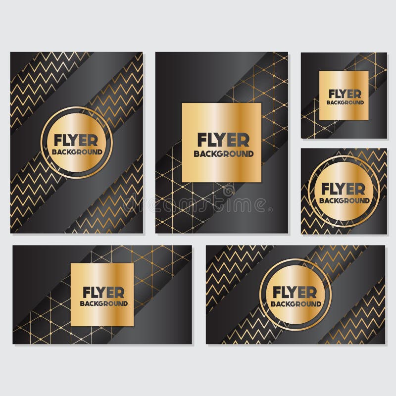 Gold Banner Background Flyer Style Design Template Stock Vector ...