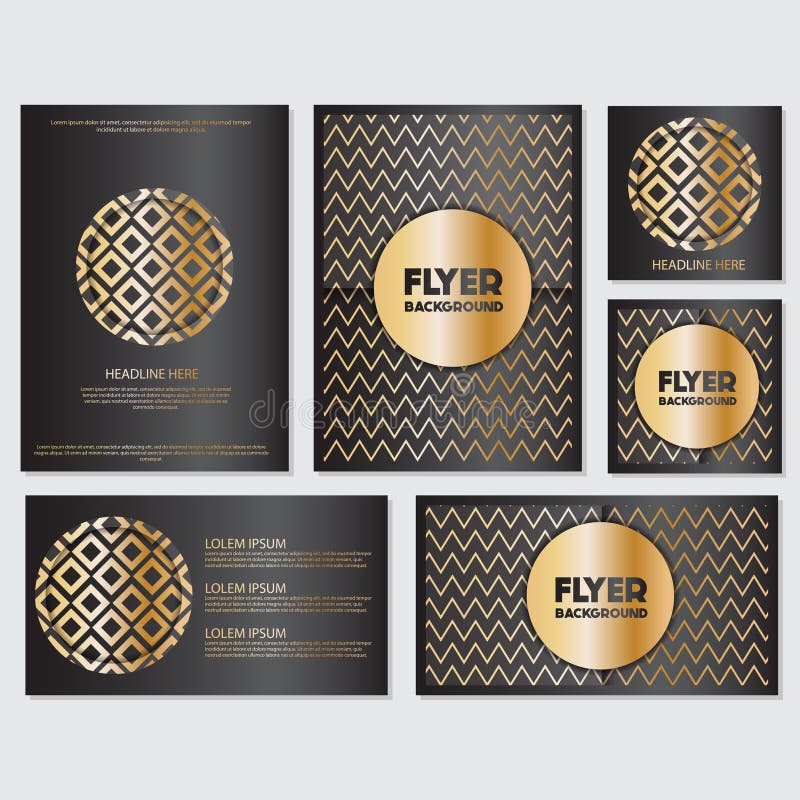 Gold Banner Background Flyer Style Design Template Stock Vector ...