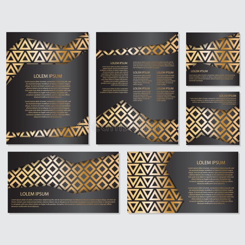 Gold Banner Background Flyer Style Design Template Stock Vector ...