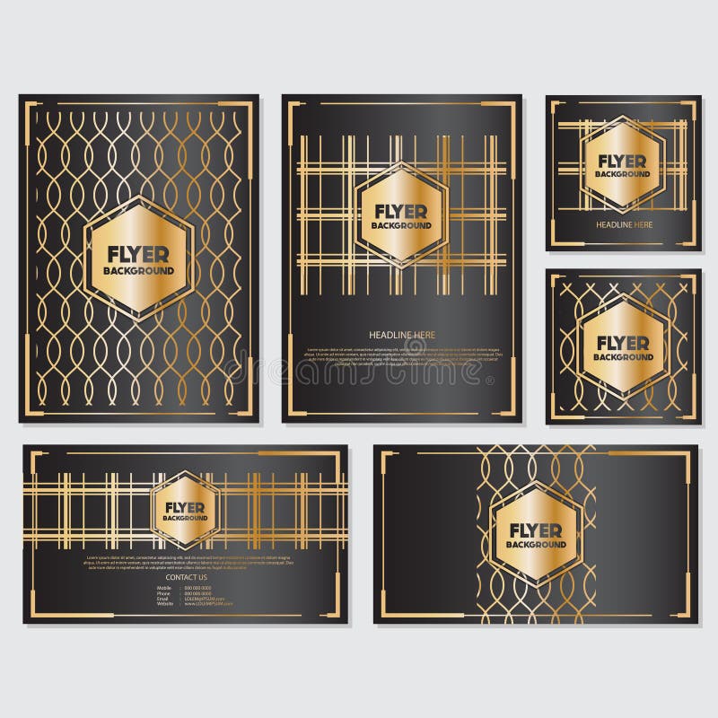 Gold Banner Background Flyer Style Design Template Stock Vector ...