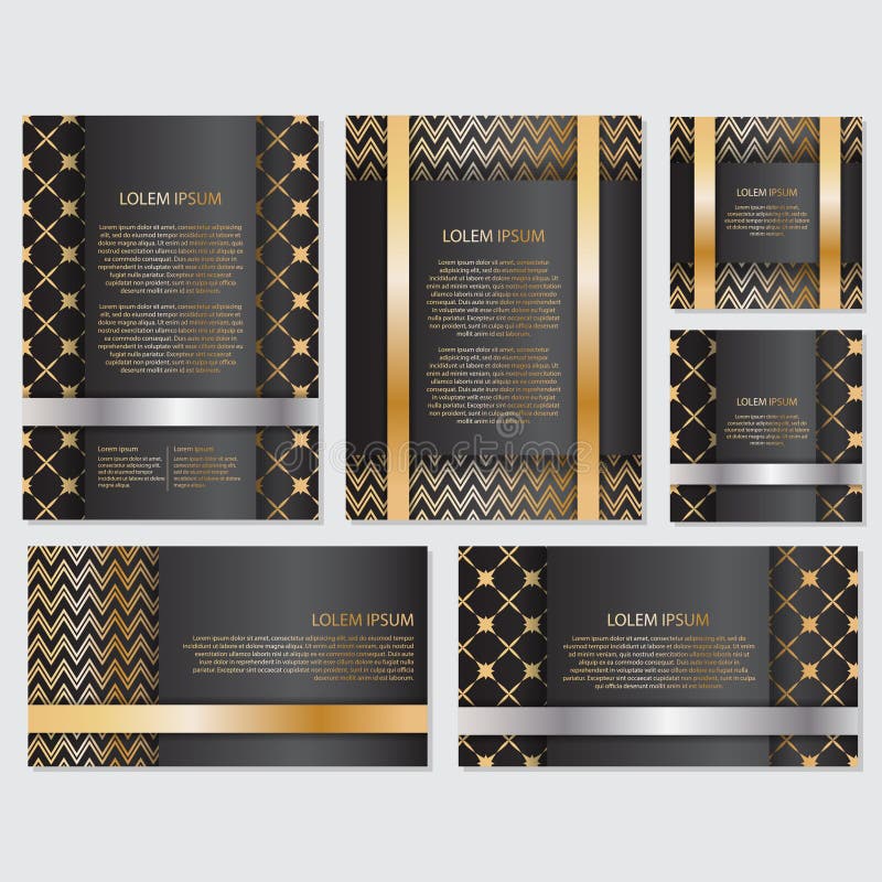 Gold Banner Background Flyer Style Design Template Stock Vector ...