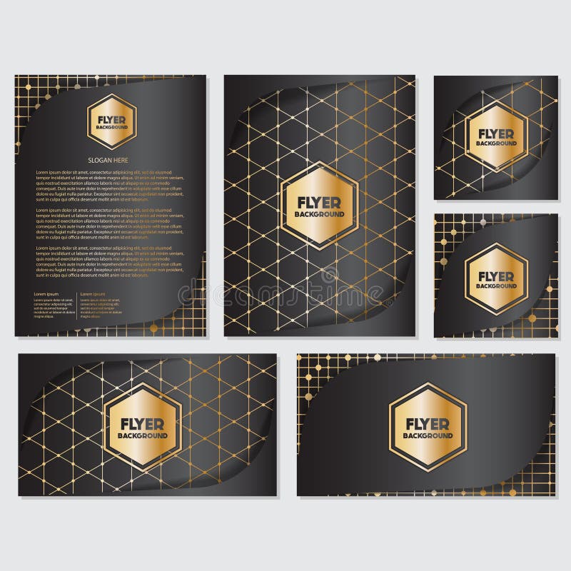 Gold Banner Background Flyer Style Design Template Stock Vector ...