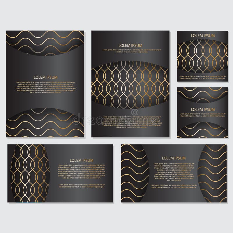 Gold Banner Background Flyer Style Design Template Stock Vector ...