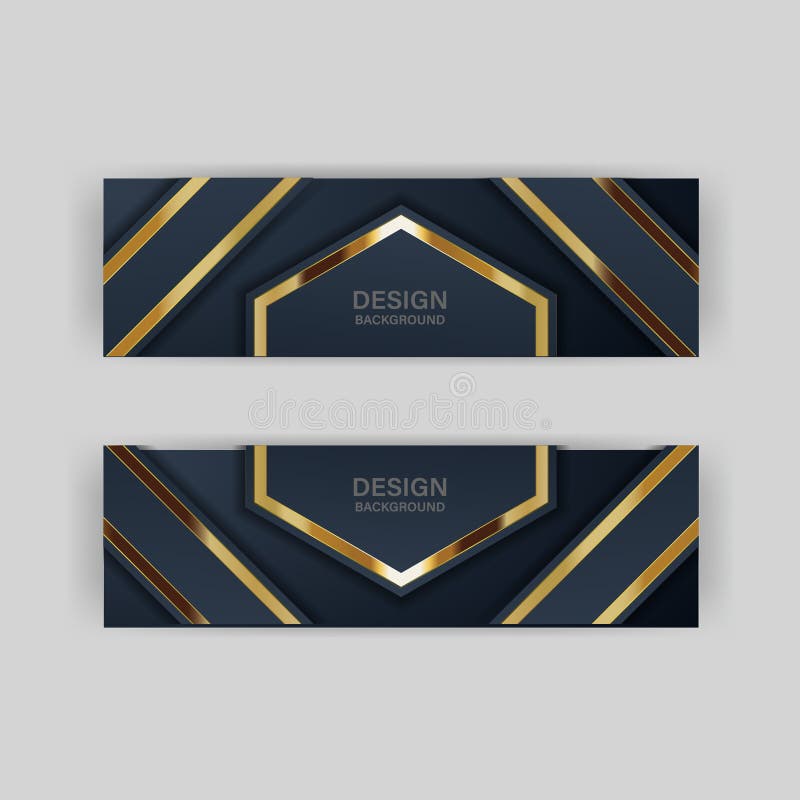 Gold Banner Design with Minimalist Modern Style Gold Luxury Stock ...