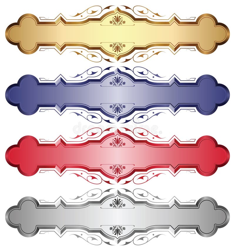 Gold banner elements stock vector. Illustration of blank - 21632747