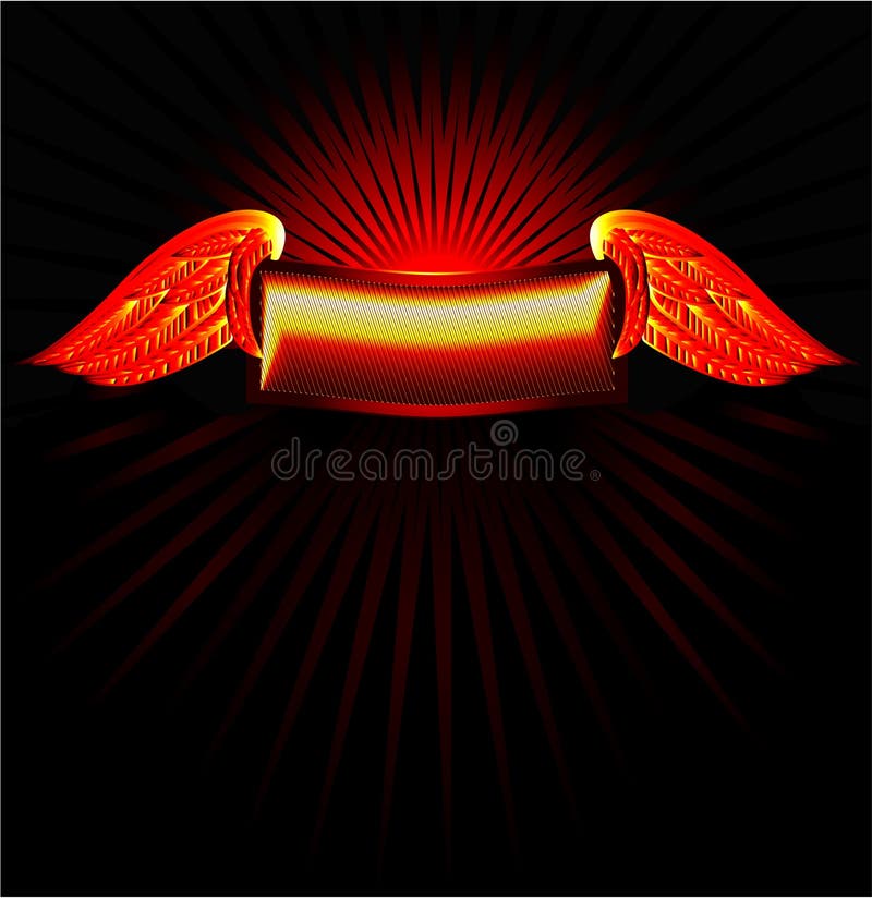 Wings and banner stock vector. Illustration of glossy - 5315718
