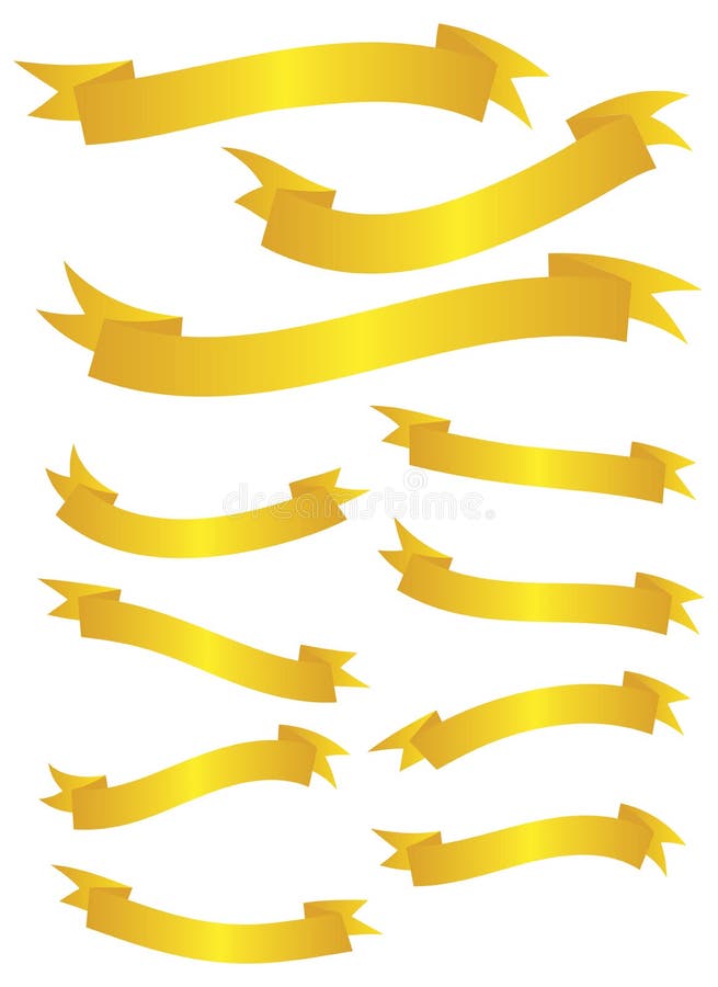Gold Banners Set stock vector. Illustration of accent - 2136072