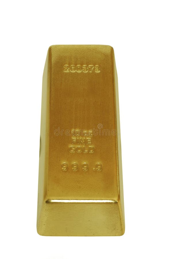 Gold Bar Isolated with Clipping Path Stock Image - Image of isolated ...