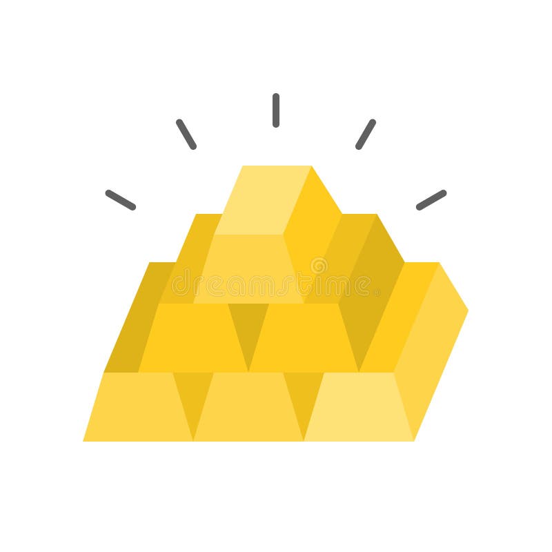 Gold Bar, Bank and Financial Related Icon in Flat Design Stock Vector ...