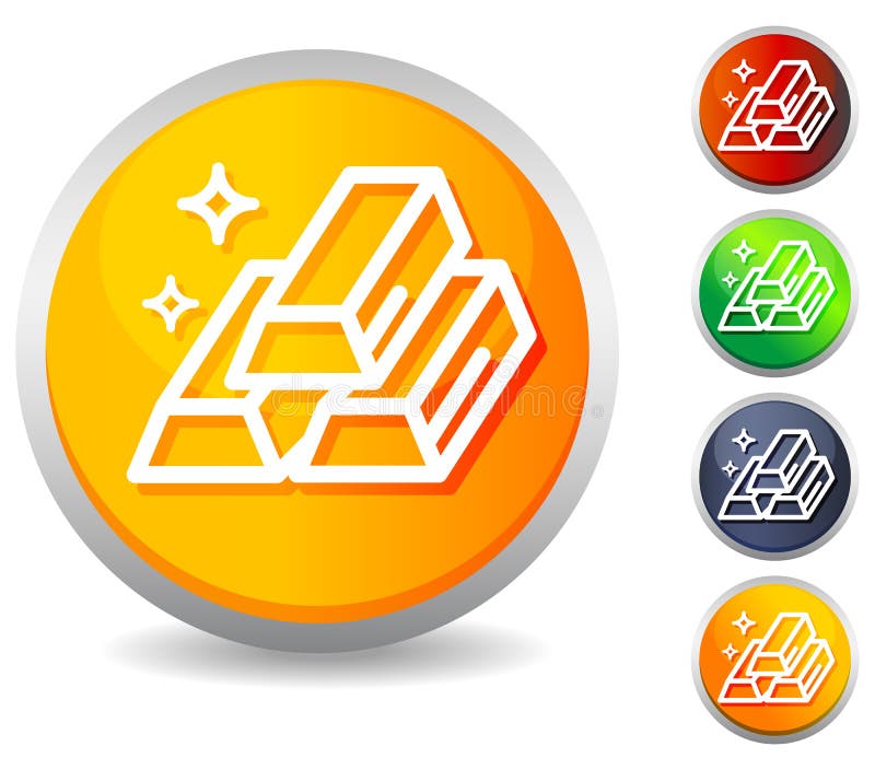 Gold Bar 24 Carat Icon stock illustration. Illustration of vector ...