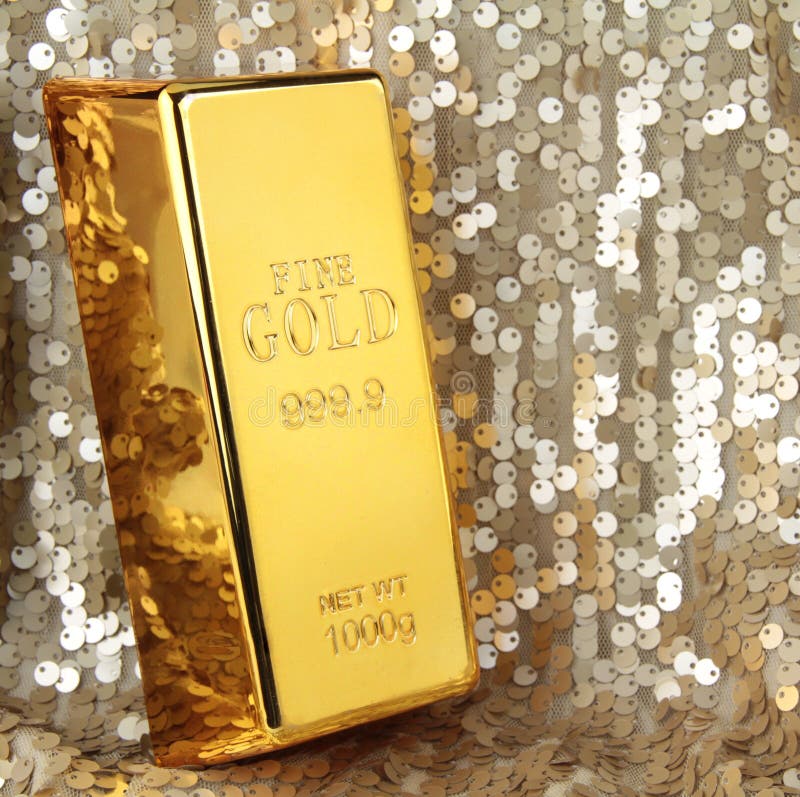 1 Ounce Gold Bullion Bar (ingot) Silver Bar Below Editorial Image ...