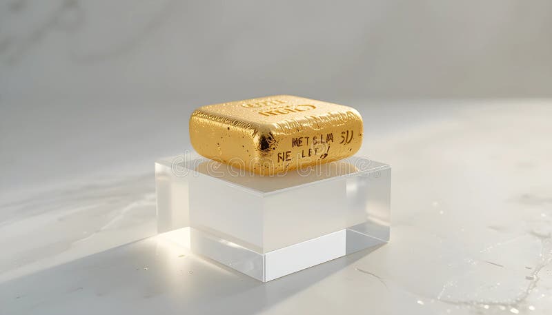 A Gold Bar on a Container Made of Acrylic Stock Illustration ...