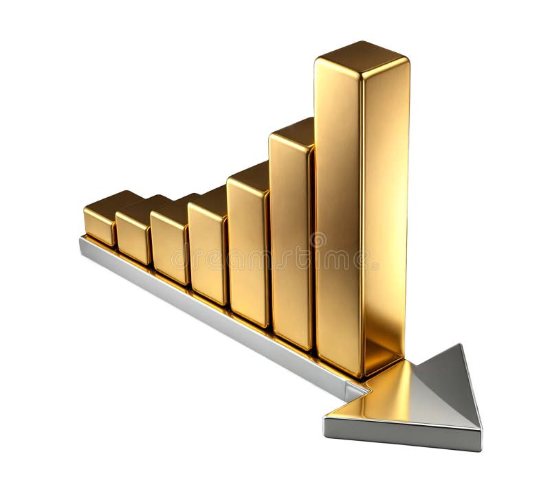 A Gold Bar Graph with an Arrow Stock Illustration - Illustration of ... A Gold Bar Graph with an Arrow Stock Illustration - Illustration of ...