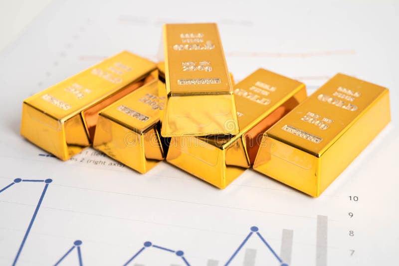 Gold Bar on Graph Static, Finance and Economy Stock Image - Image of ...