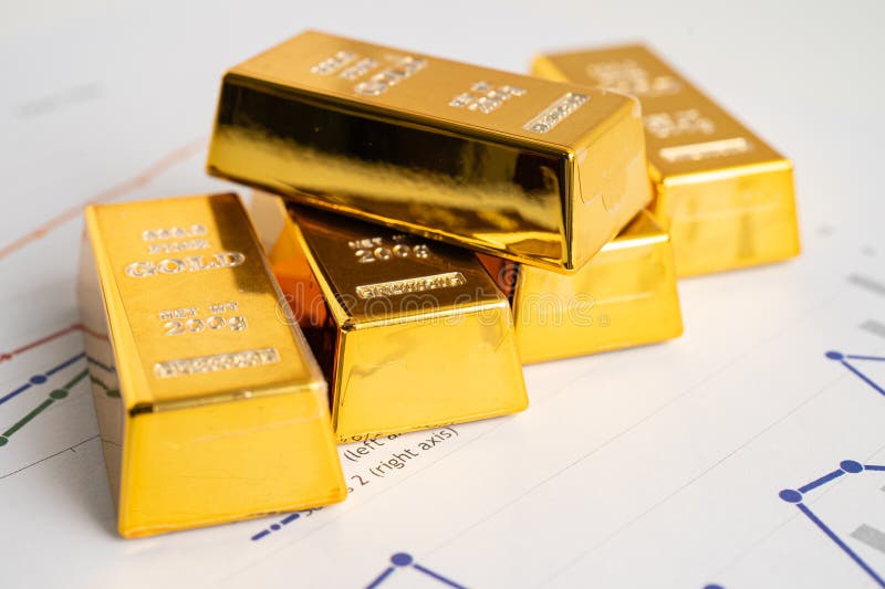 Gold Bar on Graph Static, Finance and Economy Stock Image - Image of ...