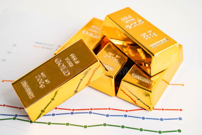 Gold Bar on Graph Static, Finance and Economy Stock Image - Image of ...