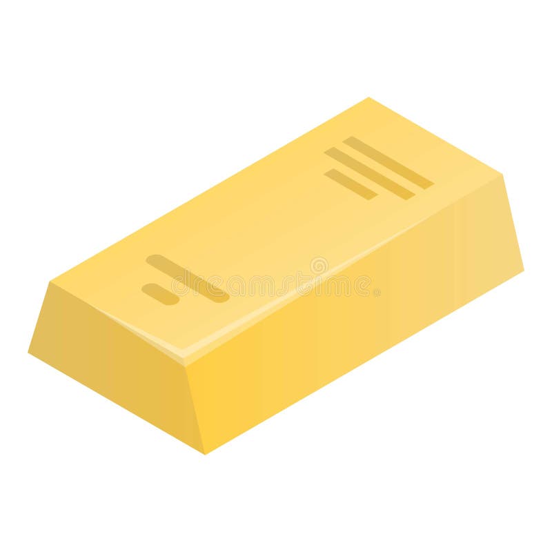 Gold Bar Icon, Isometric Style Stock Vector - Illustration of money ...