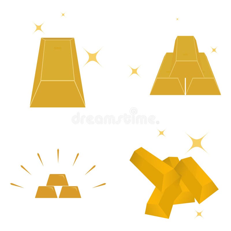 Gold bar icon vector stock illustration. Illustration of market - 272329691
