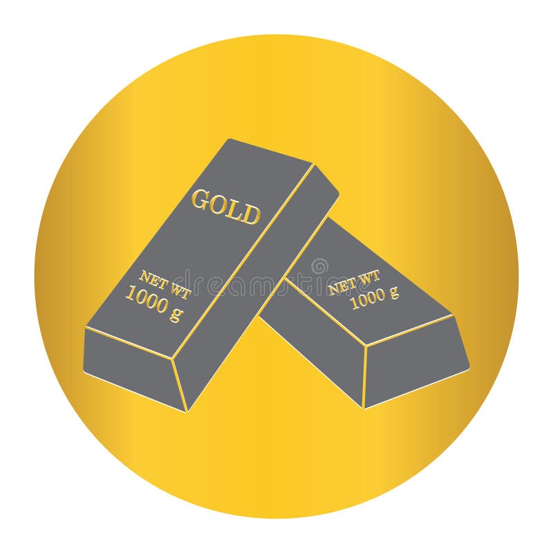Gold bar icon stock vector. Illustration of bitmap, solid - 285783953