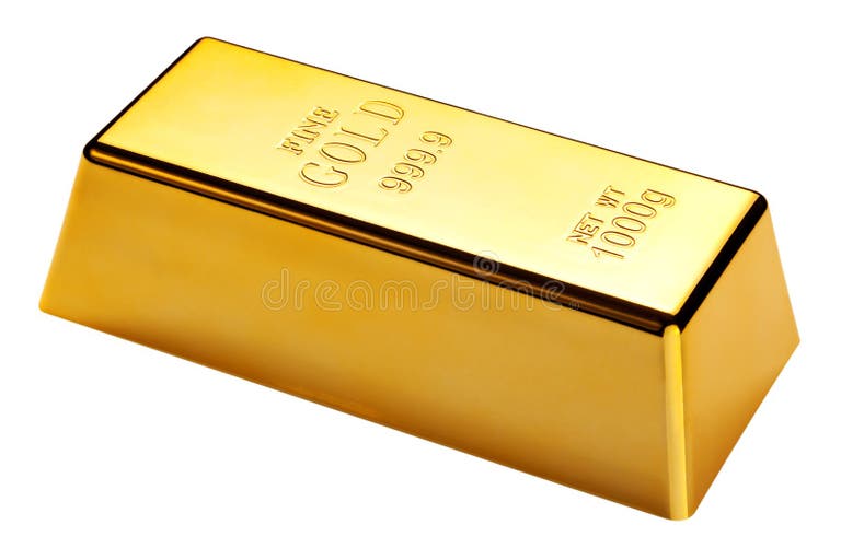 Gold Bar Isolated with Clipping Path Stock Image - Image of isolated ...