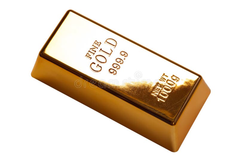 Gold Bar Isolated with Clipping Path Stock Photo - Image of path ...