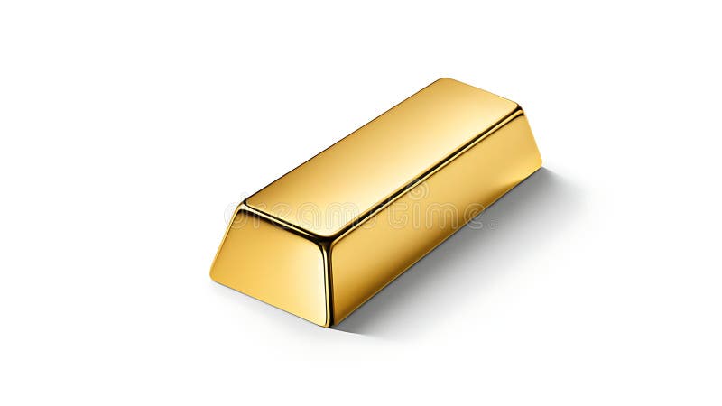 Gold Bar Isolated on White Background. Clean, No Marks, 3D Rendering ...