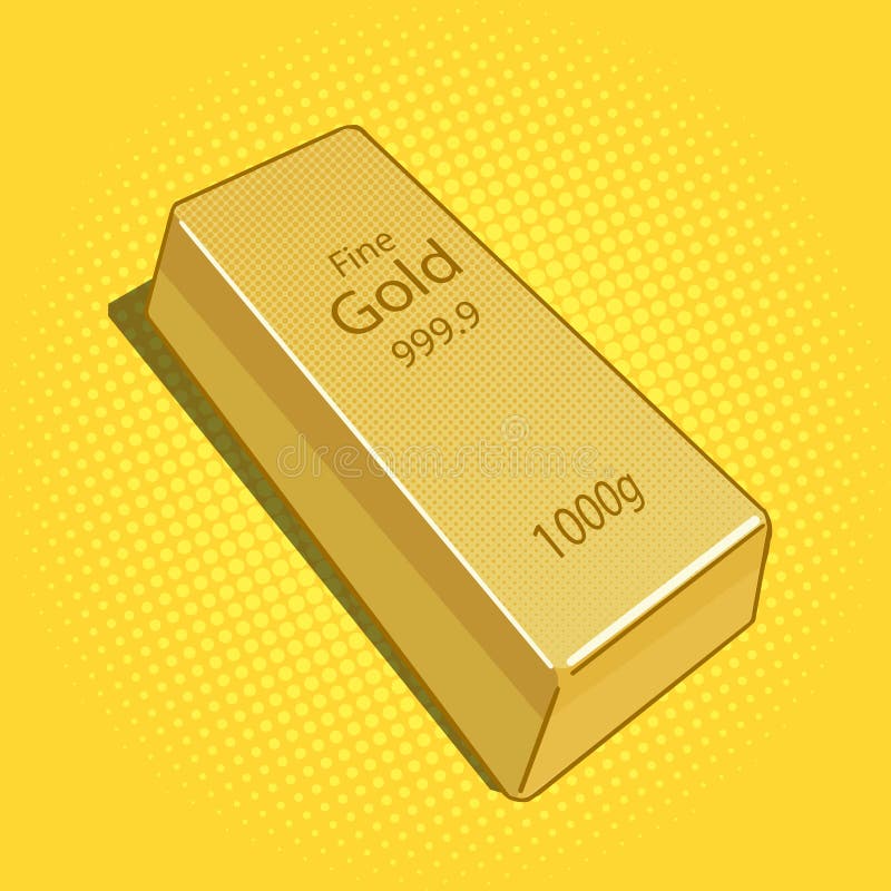 Gold Bar Pop Art Vector Illustration Stock Vector - Illustration of ...