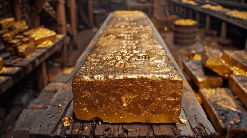 Gold Bar in a Refinery stock illustration. Illustration of precious ...