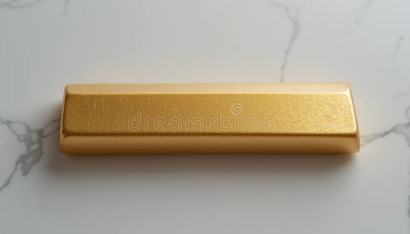 A Gold Bar Rests on a White Marble Surface Generated Stock Illustration ...
