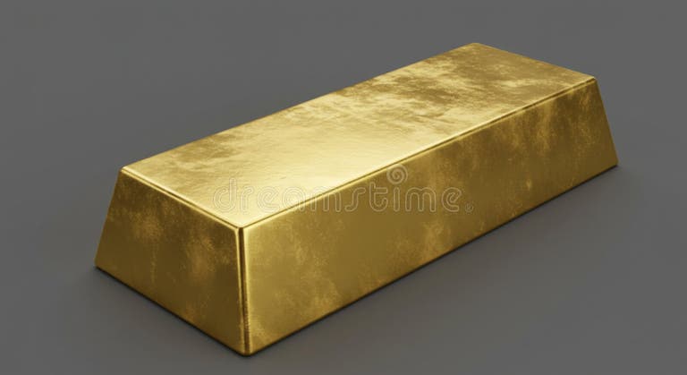 A Gold Bar with a Smooth, Metallic Surface and a Rectangular, Elongated ...