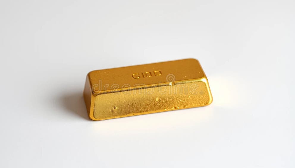 A Gold Bar with a Smooth, Shiny Surface and Engraved Text Sits on a ...