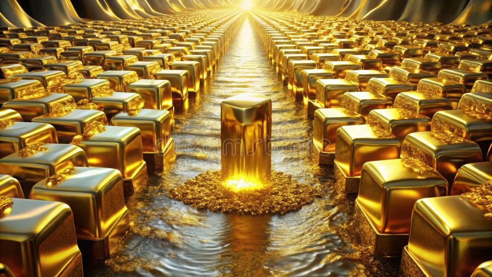 A Gold Bar Surrounded by Multiple Gold Bars Creating a Visual of Wealth ...