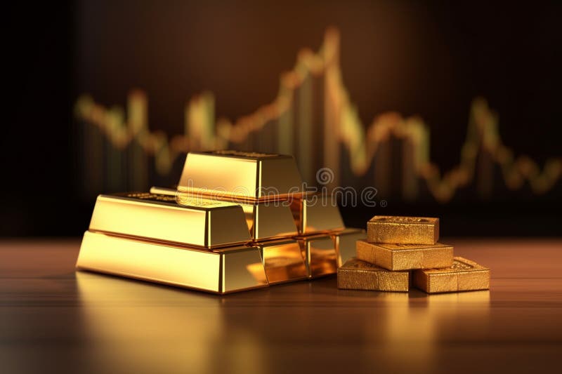 Gold Bar on the Table. 3d Rendered Illustration Stock Illustration ...