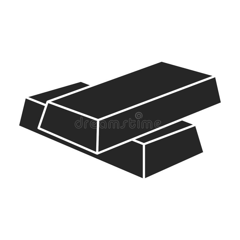 Gold Bar Vector Icon.Black Vector Icon Isolated on White Background ...