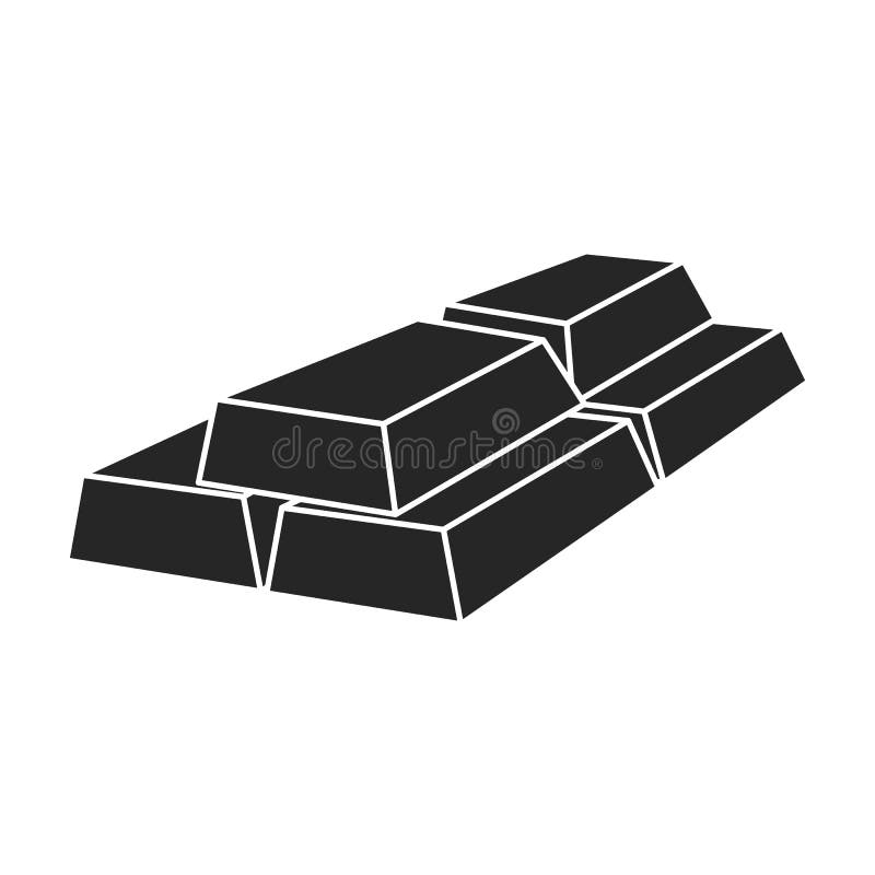 Gold Bar Vector Icon.Black Vector Icon Isolated on White Background ...