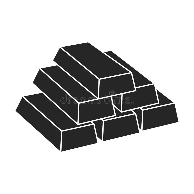 Gold Bar Vector Icon.Black Vector Icon Isolated on White Background ...