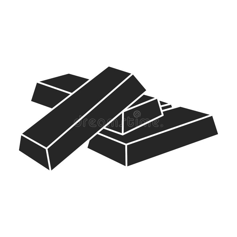 Gold Bar Vector Icon.Black Vector Icon Isolated on White Background ...
