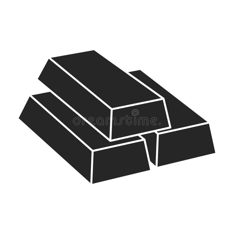 Gold Bar Vector Icon.Black Vector Icon Isolated on White Background ...