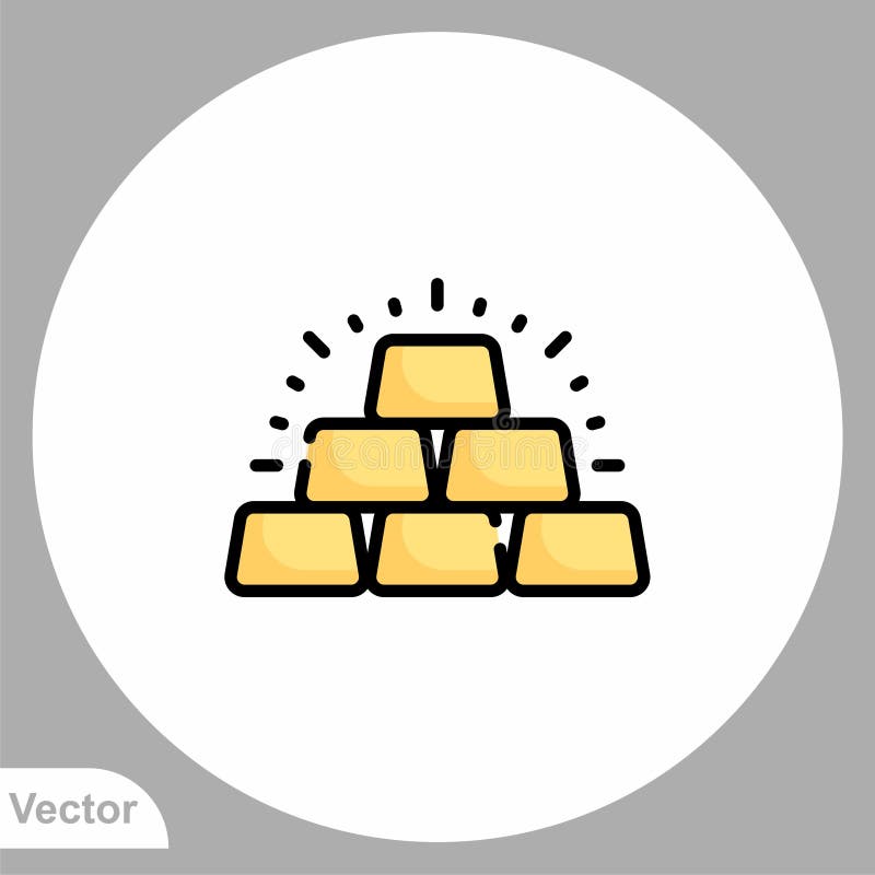 Gold Bar Vector Icon Sign Symbol Stock Vector - Illustration of ...